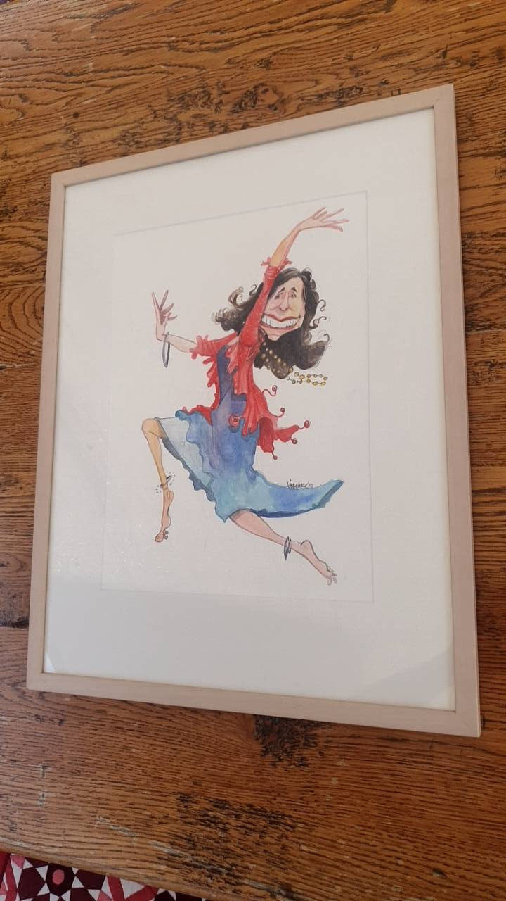 Eric Lobbecke Drawing watercolour Cartoon. Framed behind clear quality ...