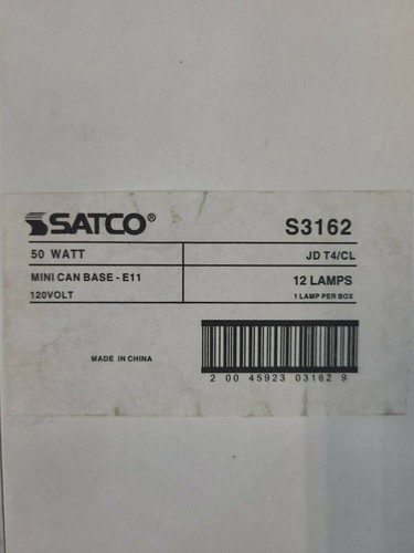 Satco S3162 120V 50-Watt T4 E11 Base Light Bulb-Clear-CASE LOT OF 12 | eBay