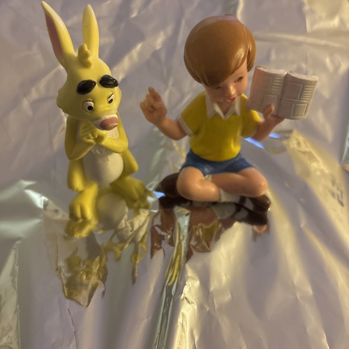 Disney Winnie the Pooh Christopher Robin Reading a Book & Rabbit PVC ...