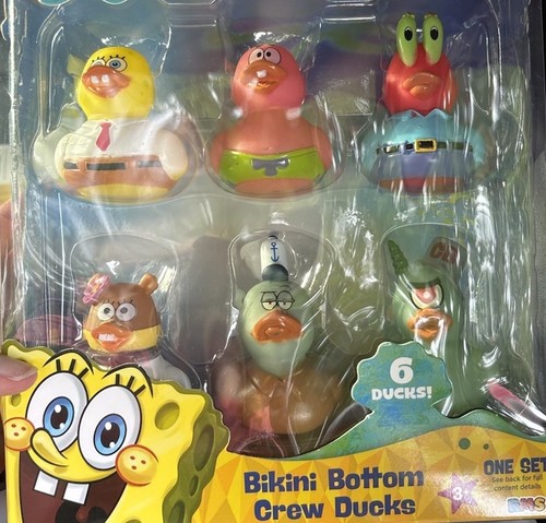 SpongeBob SquarePants Bikini Bottom Crew Ducks Rubber Ducky 2.5” Toy ...