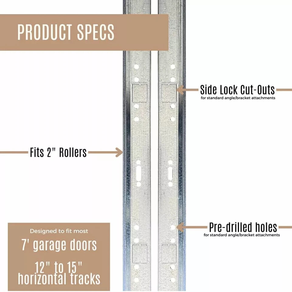 Garage Door Vertical Track Replacement Set of Left and Right for 7 Foot ...