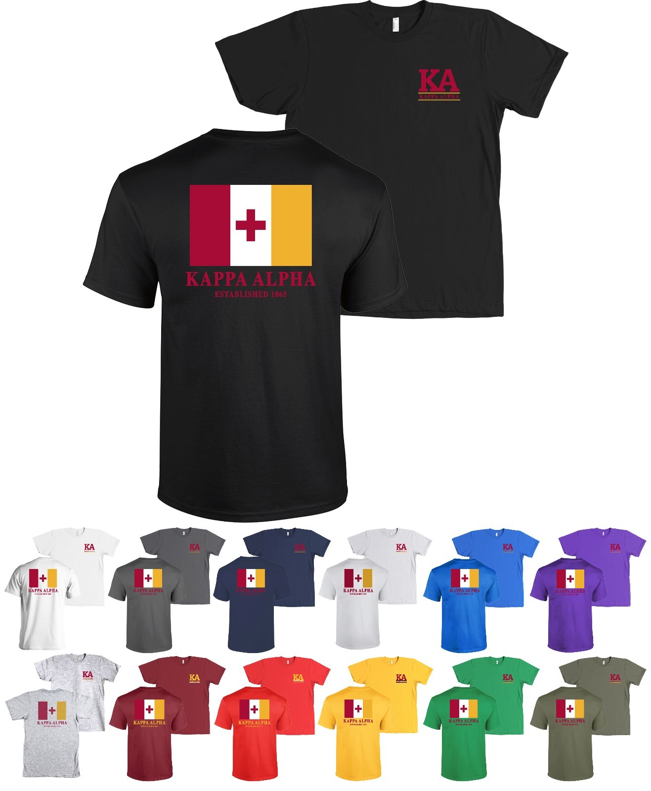 Kappa Alpha Order Bella + Canvas Shirt KA Fraternity Flag - NEW | eBay