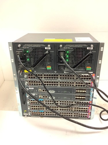 CISCO Catalyst 4500+E Series WS-C4507R+E Switch Chassis w/7x Cards & 2x ...