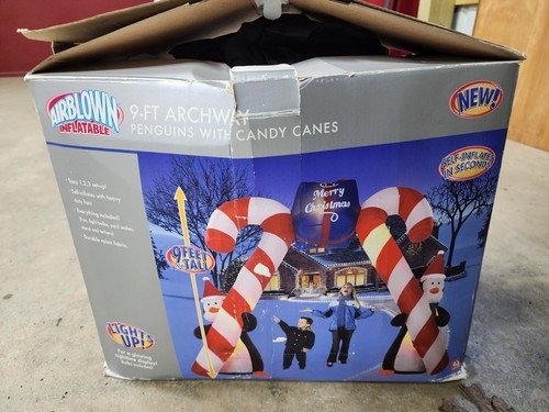 Gemmy candy cane penguin inflatable 9ft Archway Christmas Holiday | eBay