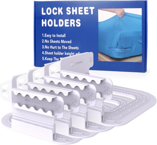 Adjustable Bed Sheet Holders with Lock, Upgraded Bed Sheet Straps Keep Firm &... 711181331813| eBay