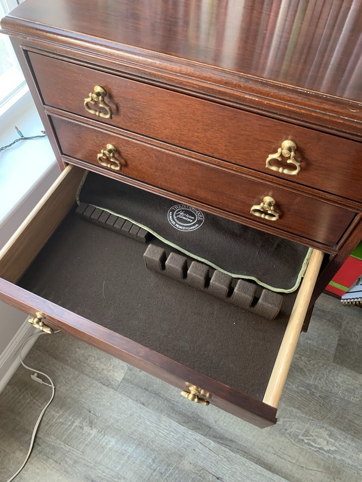 Colonial Williamsburg Reproduction Lacquer Brass 4 Drawer Sterling ...