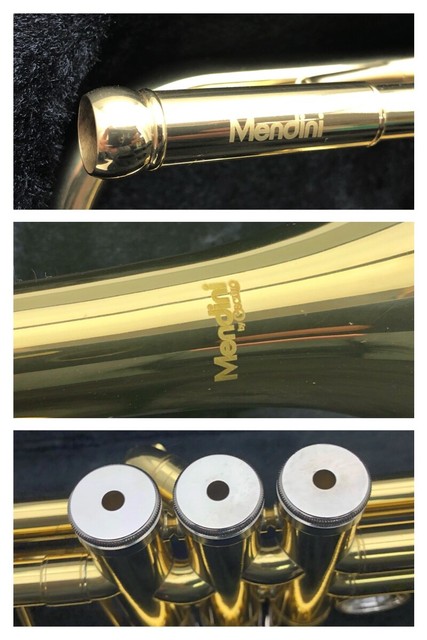 Mendini MTT-L Lacquer Brass BB Trumpet with Tuner Case Stand Mouthpiece ...