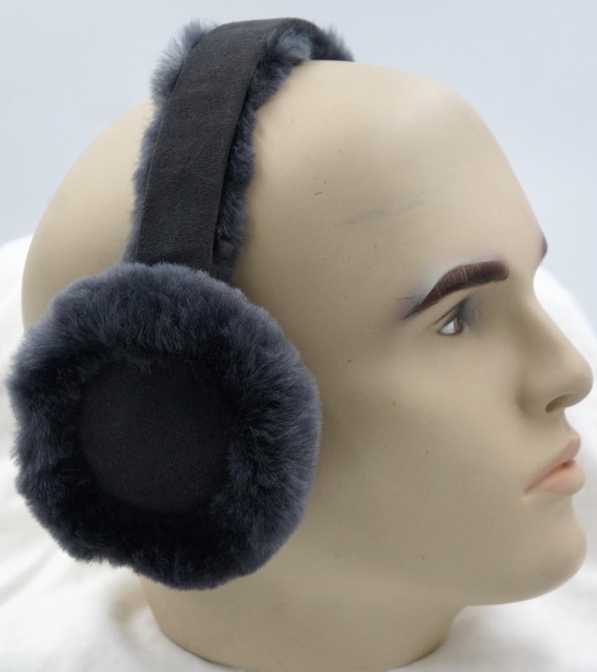 4 COLOR REAL SHEEPSKIN SHEARLING LEATHER Fur Ear Muffs Warmers Earmuffs ...