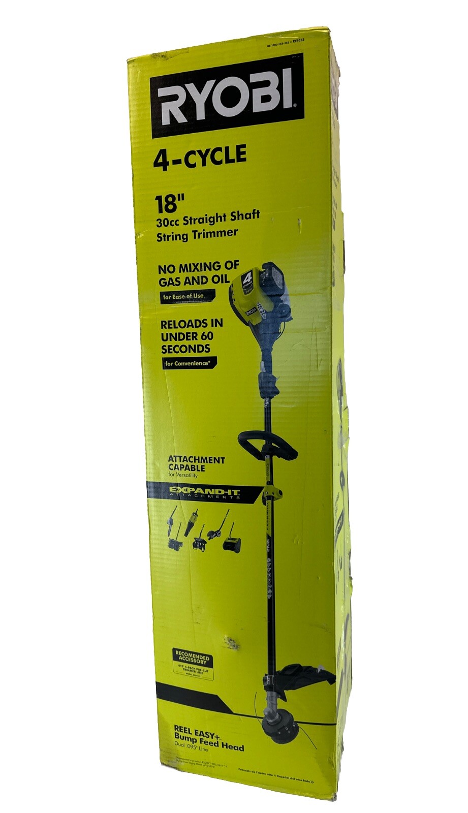 RYOBI Straight Shaft Gas Trimmer 4-Stroke 30 cc Expand-It Attachment ...