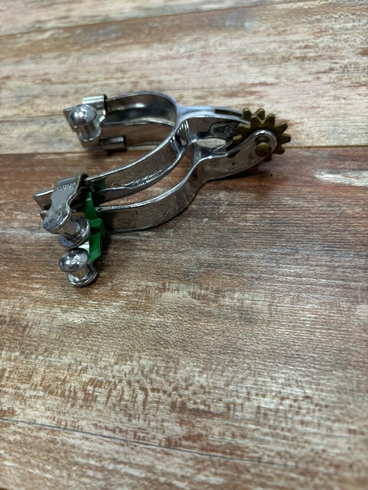Vintage Kids Horse Riding Spurs Set Engraved Steel | eBay