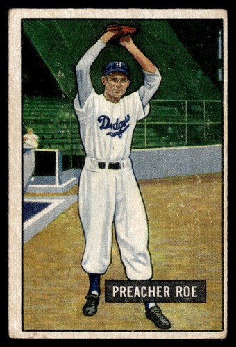 Preacher Roe | 1951 Bowman #118 | EX+ | eBay
