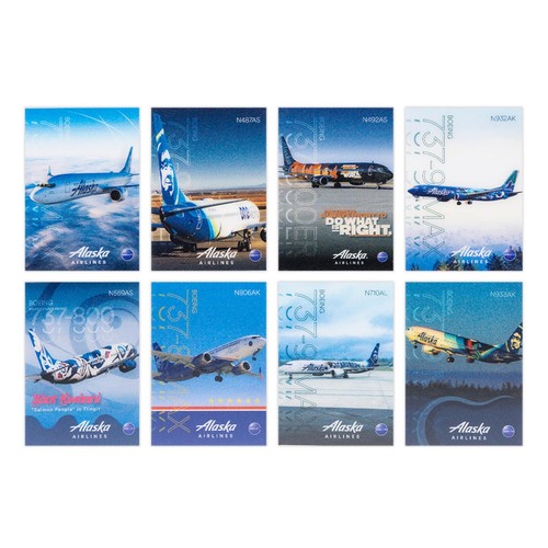 NEW Alaska Airlines Boeing 737 OFFICIAL Pilot Trading Cards (set of 8 ...