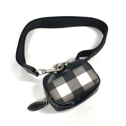 BURBERRY Check with Strap Pouch Coin Purse Wallet Coin Case Black Women ...