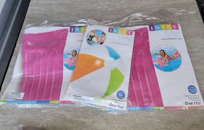 2 Pink INTEX MAT Float Water Swimming Pool Lake Raft Tunes and Beach ...