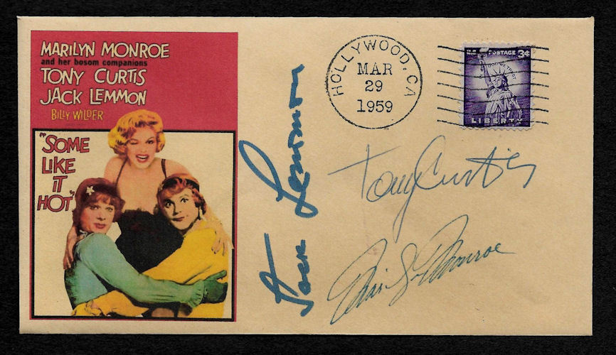 Some Like it Hot Marilyn Monroe Collector Envelope Genuine 1950s Stamp ...