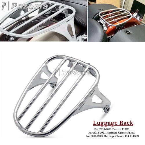 Solo Seat Luggage Rack For Harley Softail Deluxe FLDE Heritage Classic ...