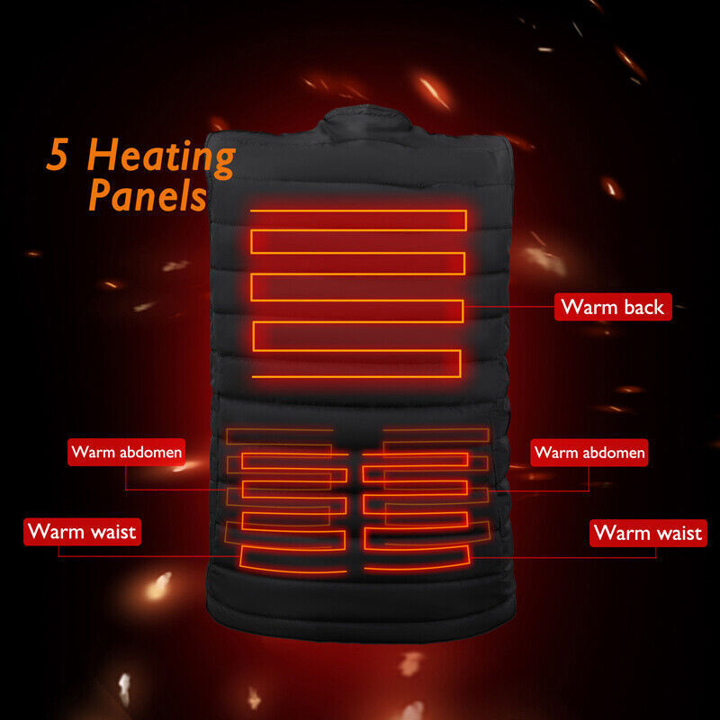USB Electric Heated Vest Jacket Cloth Warm Up Heating Pad Body Warmer ...