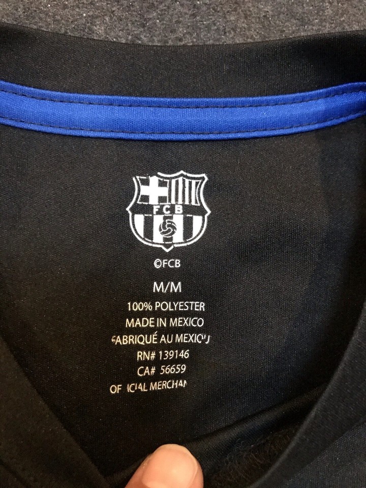 Official Product 1899 FCB FC BARCELONA Soccer Licensed Black Jersey ...