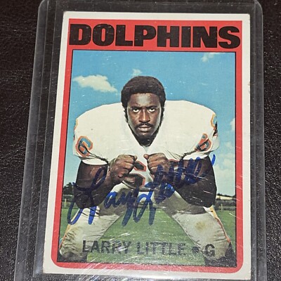 1972 Topps #240 Larry Little Autographed Signed Rookie Card Miami ...