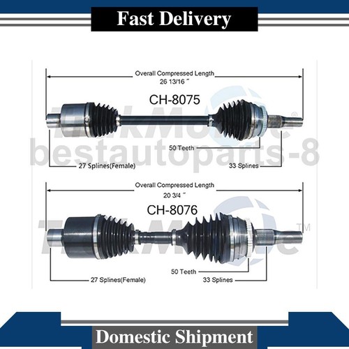 TrakMotive Front CV Axle Joint Shaft Fits 2002 2003 2004 Chrysler 300M ...
