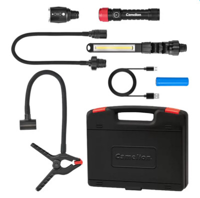 Camelion Led Flashlight Kit 3 in 1 Rechargeable Work Light Flexible ...