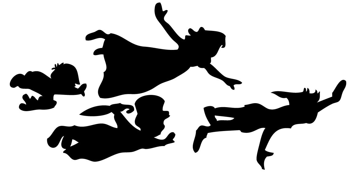 Peter Pan Black And White Flying