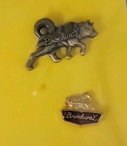 Brockway semi truck vintage style emblem lapel enamel hat pin silver ...