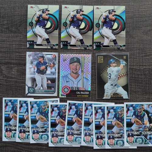 Lot of 15 - CAL RALEIGH Rookie Cards - 2022 Topps Chrome REFRACTOR ...