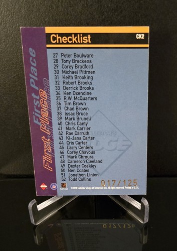 #'ed/125 🔥 SAN FRANCISCO 49ers 1998 Collector's Edge 1st Place ...