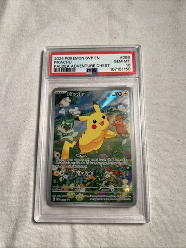 PSA 10 2024 Pokemon SVP 088 Pikachu Paldea Adventure Chest 88 Black ...