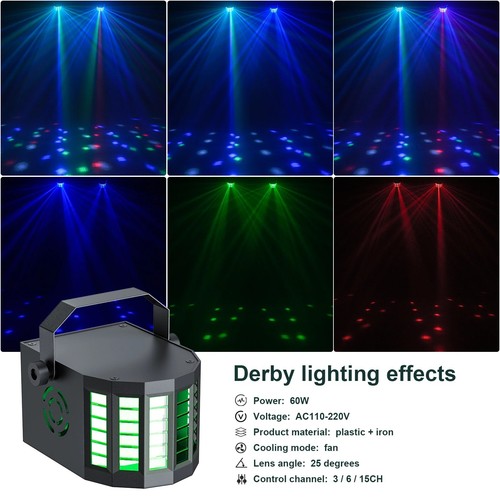UKING LED DJ Light Bar with Stand 2x Derby and 2x Par Disco Party ...