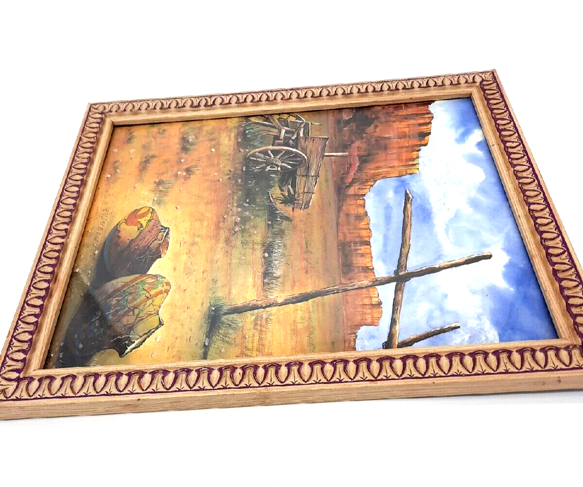 Vintage 12X16 Framed Southwestern Desert Mexican Art Print Signed ...