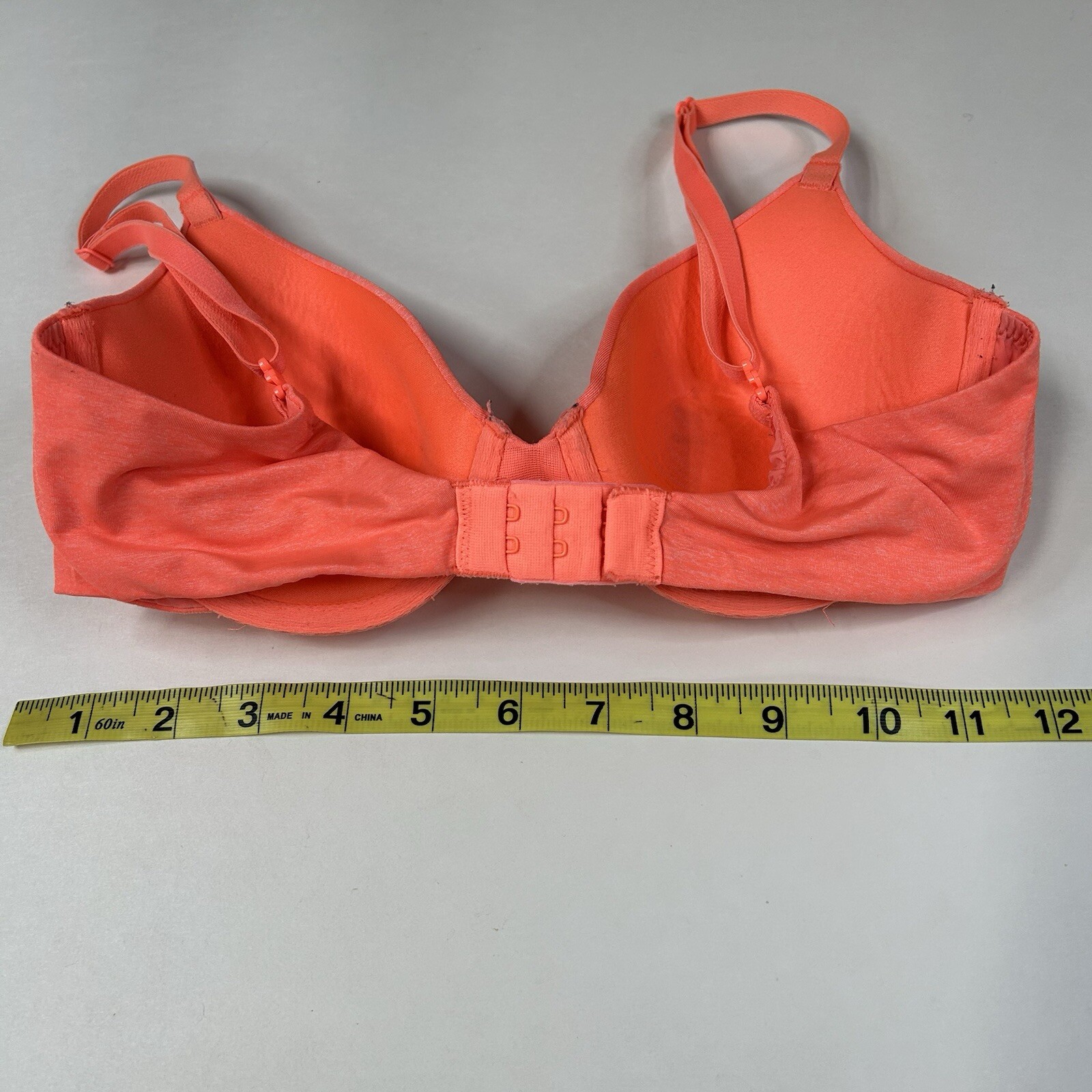 Victorias Secret 32C Uplift Semi Demi Bra Solid Orange Underwire #3129 ...