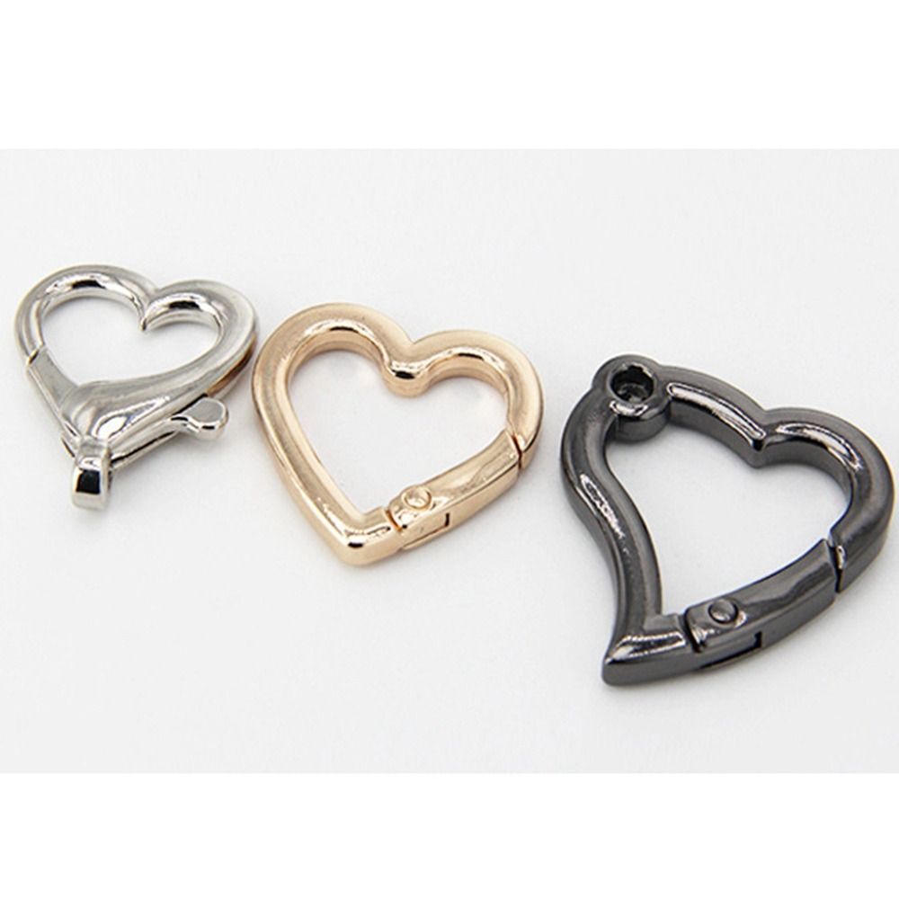 5pcs Heart Carabiner Black gold silver Bag Belt Buckle Purses Handbags ...