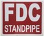 FDC STANDPIPE SIGN- REFLECTIVE !!! (ALUMINUM 10X12) | eBay