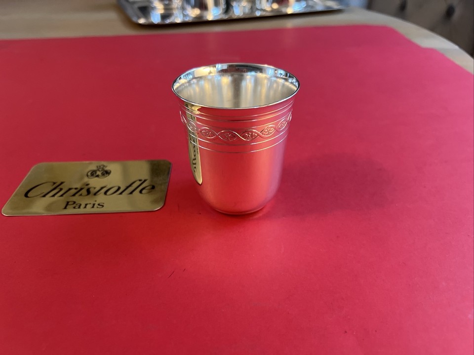 Christofle Villeroy Silver-Plated Metal Cup Ht 7.5cm Diameter 6.5cm ...