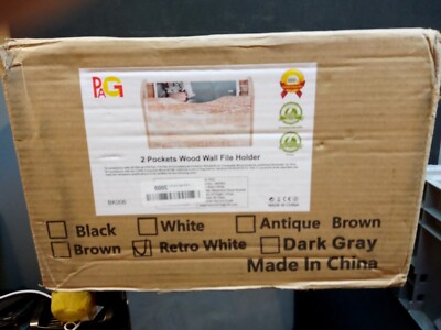 PAG 2 Pockets Wood Wall File Holder ( Retro White) | eBay