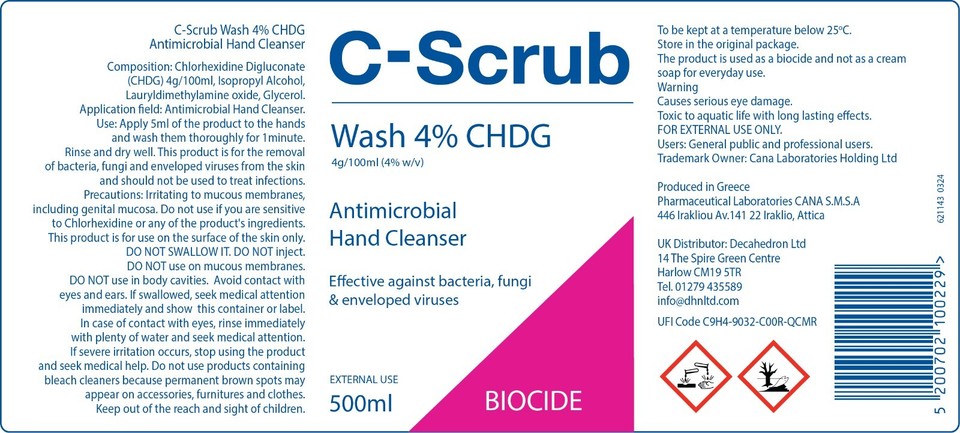 C-Scrub Wash Chlorhexidine 4% Hand ,Skin Cleanser- 500ml - Hibiscrub ...