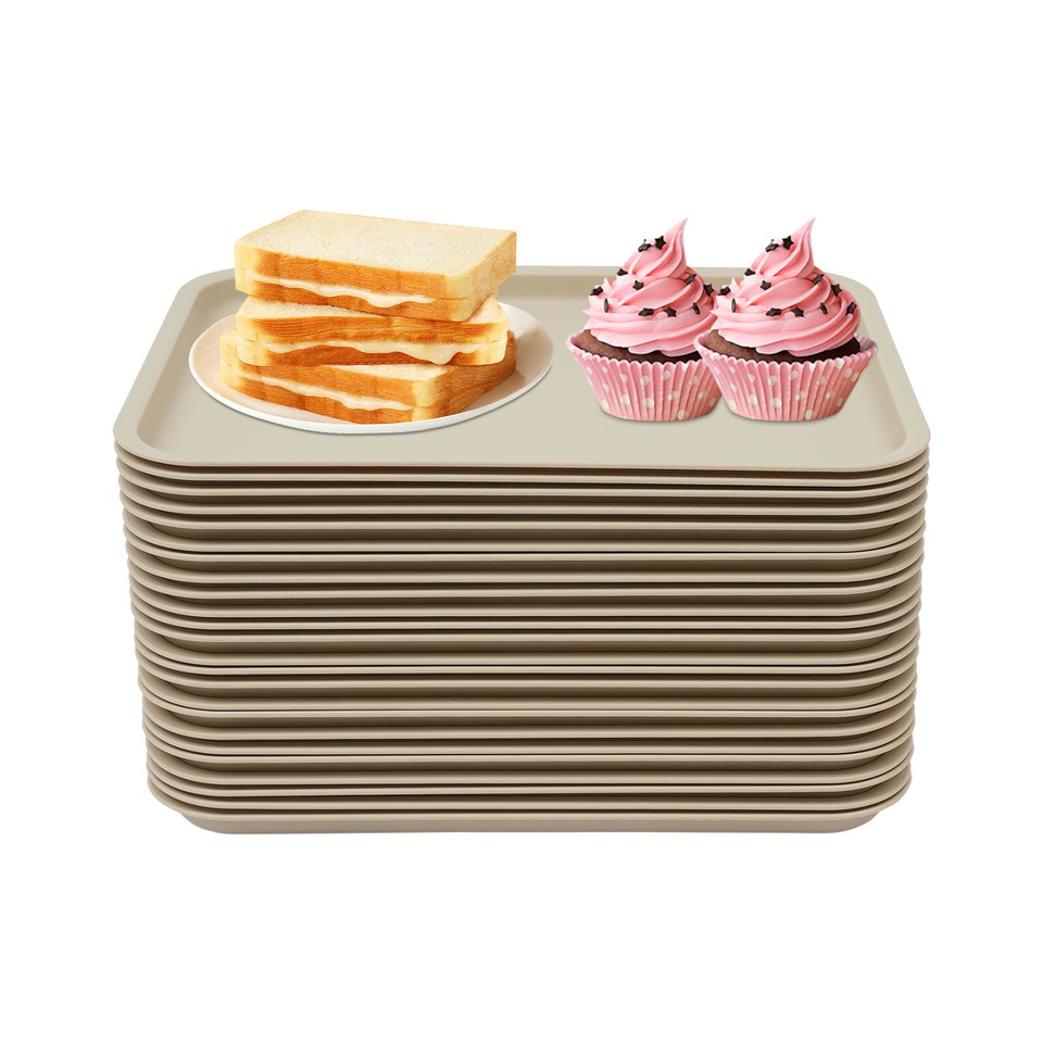 24pcs Eating Food Serving Tray for Cafeteria Restaurants 13.39" x 9.45 ...