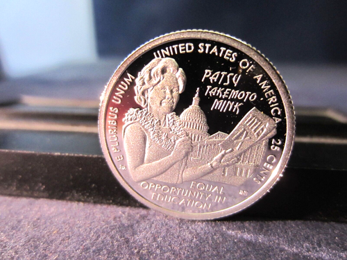 2024-S 1 SILVER 99.9% PROOF Quarter Patsy Takemoto Mink TONING OBV ...