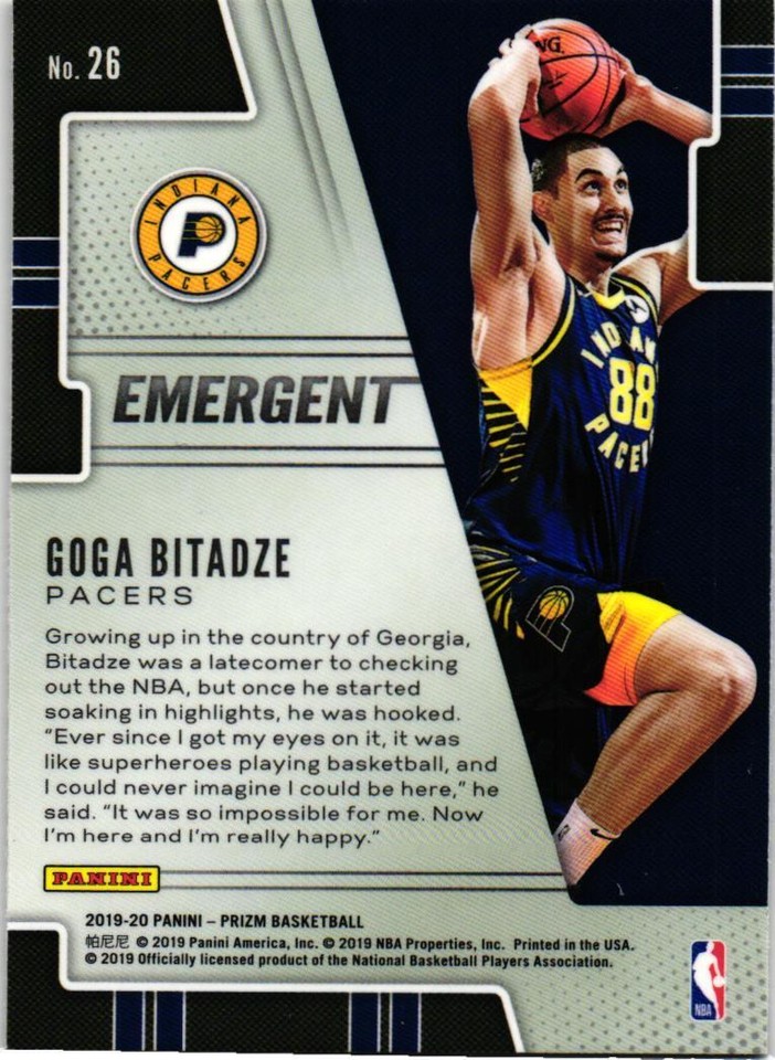 2019 Panini Prizm 26 Goga Bitadze Indiana Pacers | eBay