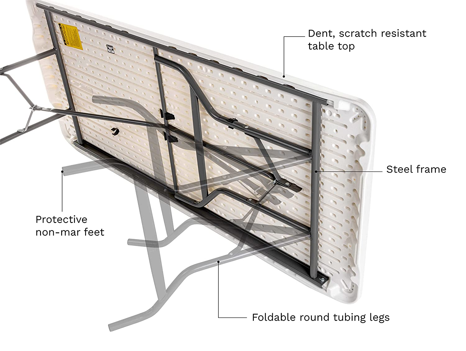 - 65513 30" X 60" Folding Table, Platinum, Indestructable TOO 500 ...