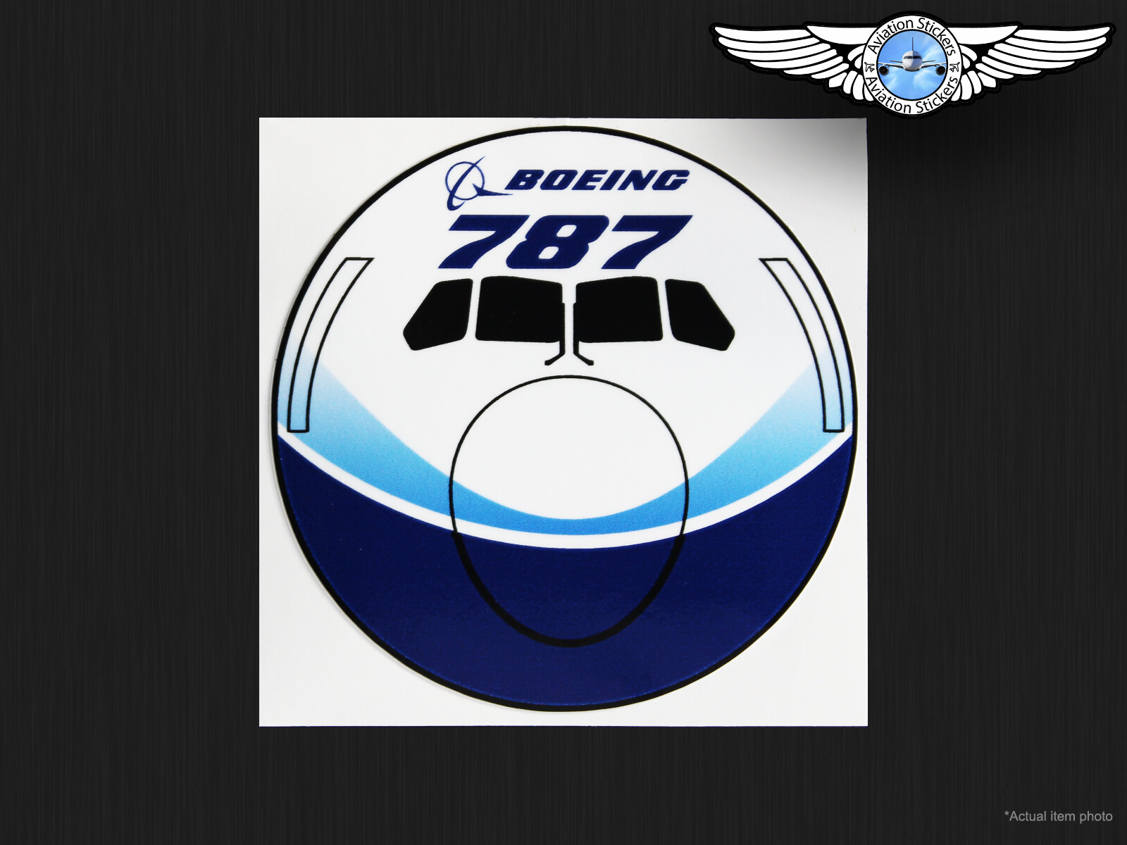 BOEING 787 B787 DREAMLINER LIVERY FRONT VIEW ROUND DECAL / STICKER | eBay