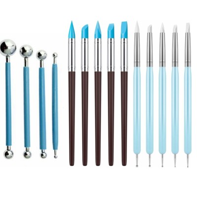 14 Pcs Pottery and Clay Sculpting Tools Modeling Clay Rubber Silicone ...