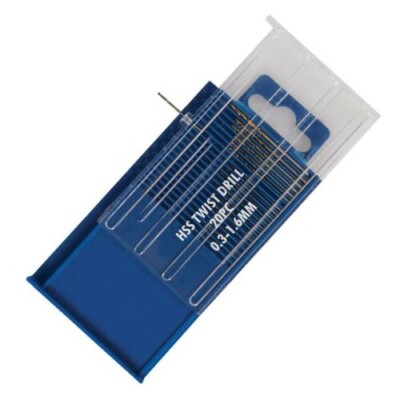 20 Micro/ Mini Drill Bit Set Twist Bits Model Making Jewellery Craft ...