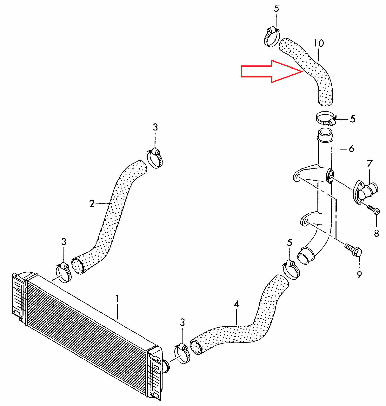 FOR VW CRAFTER 2.5 TDI INTERCOOLER PIPE TURBO HOSE 2E0145834 9065280982 ...