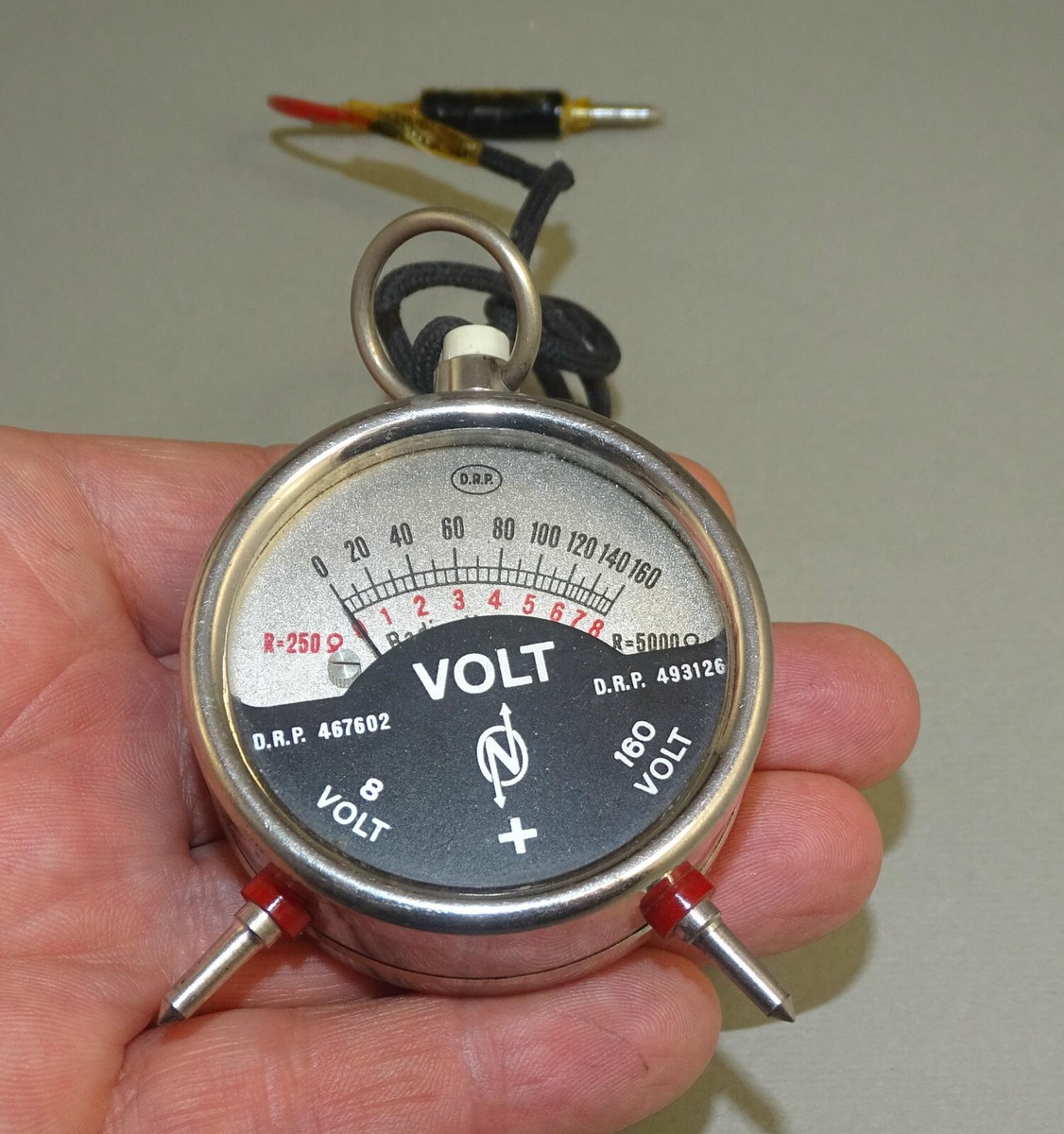 Vintage Drp Pocket Voltmeter Radiometer Bakelite Gauge Radio Voltmeter