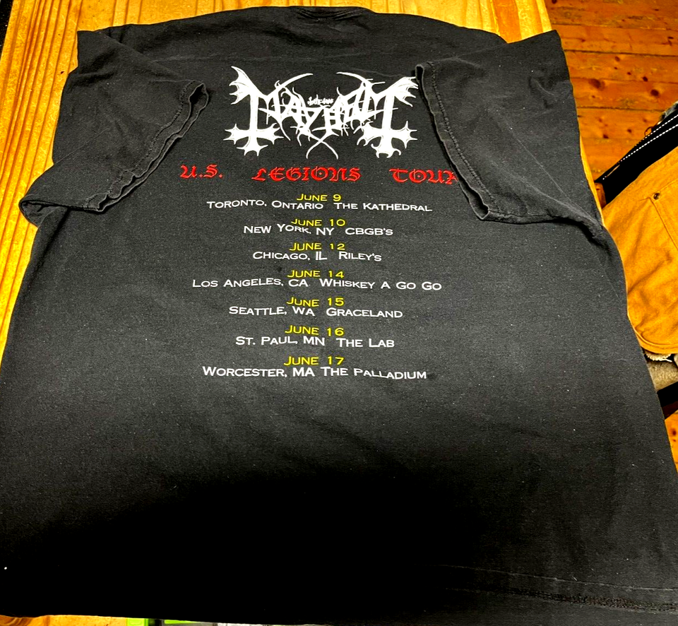 Mayhem US Legions 2001 Tour Vintage T-Shirt BEHEMOTH! DARKTHRONE ...