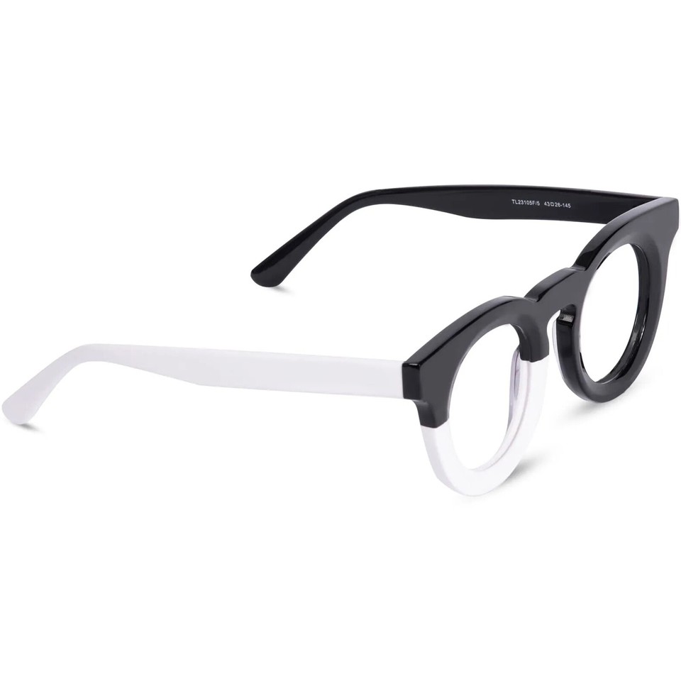 Round Acetate Glasses Thick Strong Plastic Eyeglasses Frame Black Frame ...