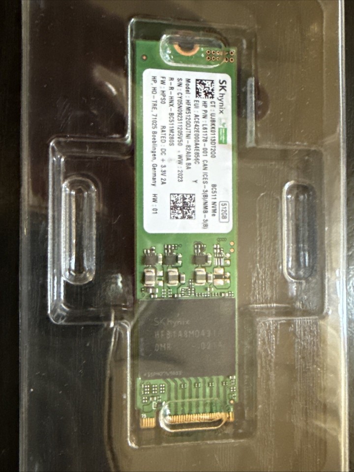 SK hynix BC511 512GB NVMe M.2 2280 SSD HFM512GDJTNI-82A0A HP L61178-001 ...
